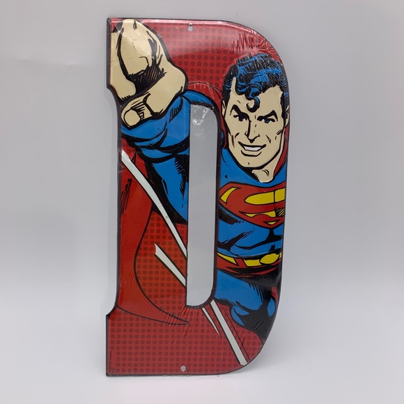 Open Road Brands | Accents | Vintage Style Superman Dc Comics Letter D ...